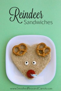Reindeer Sandwiches - Smashed Peas & Carrots
